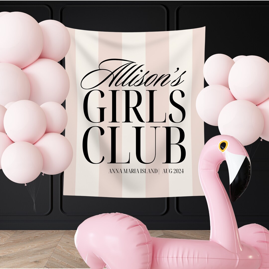Bachelorette Banner, Custom Girls Club Bach Party Welcome Sign Photo ...