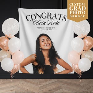 Graduation Photo Banner- Aesthetic Class of 2025 Decorations With ...