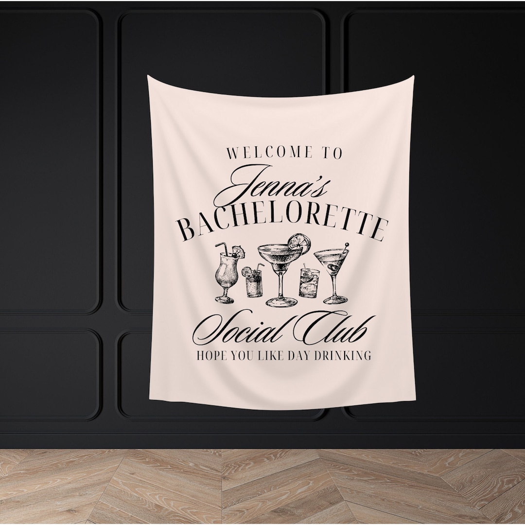 Bachelorette Social Club Sign, Custom Banner for Luxury Bachelorette ...