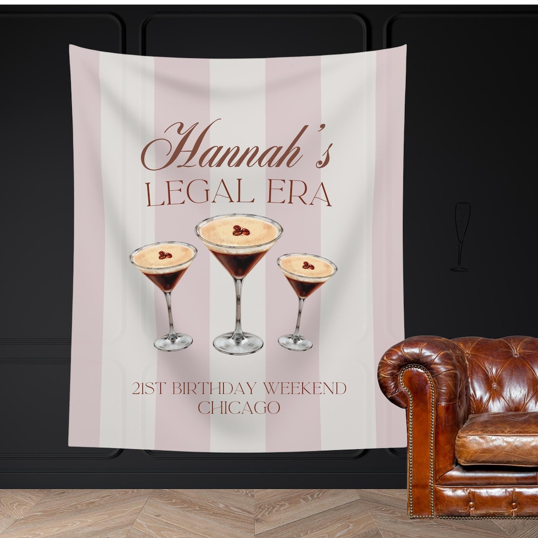 Custom Cocktail Party Banner: Espresso Martini Bachelorette Tapestry - Etsy
