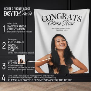Graduation Photo Banner- Aesthetic Class of 2025 Decorations With ...