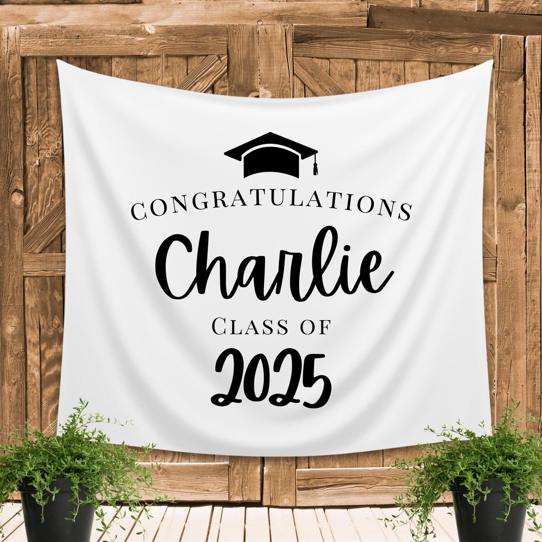 Custom Graduation Banner: Class of 2026 Fabric Party Backdrop - Etsy