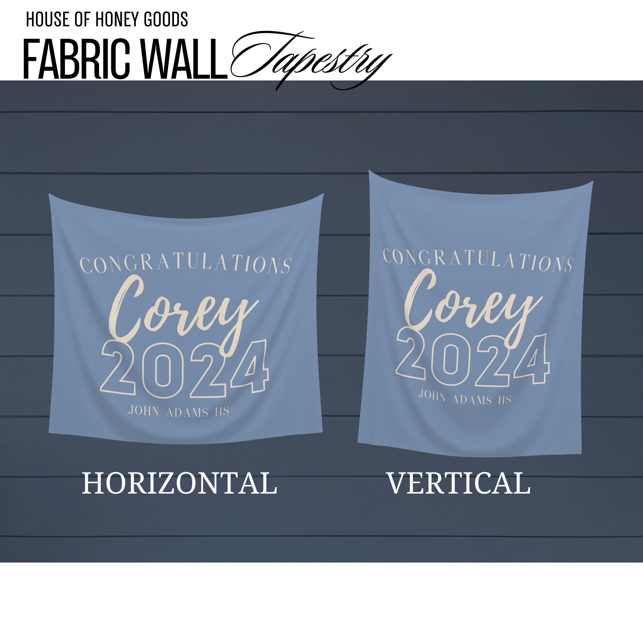 Custom Color Graduation Backdrop, Personalized Fabric High School Grad ...