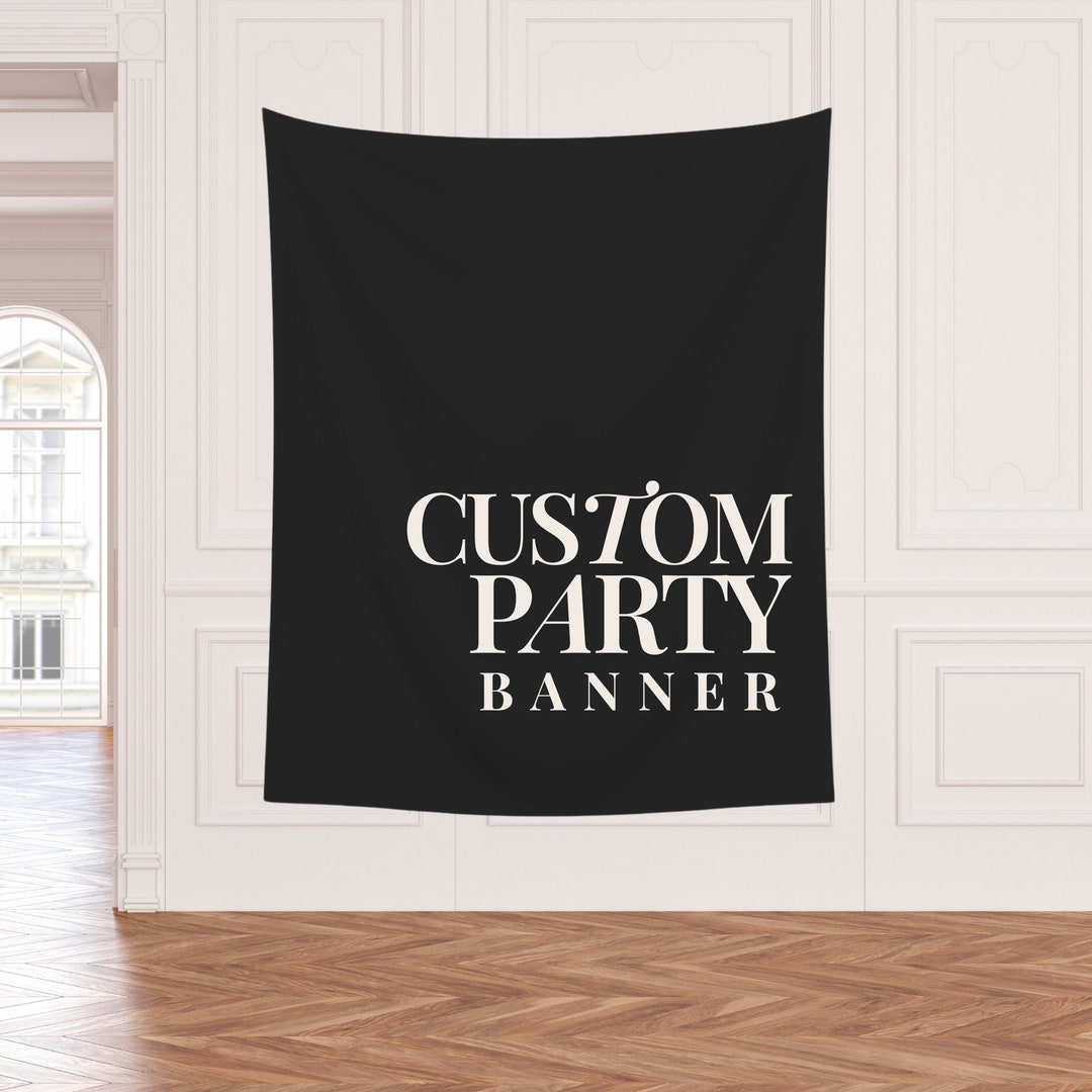 Custom Fabric Party Banner: Personalized Photo Backdrop Tapestry - Etsy