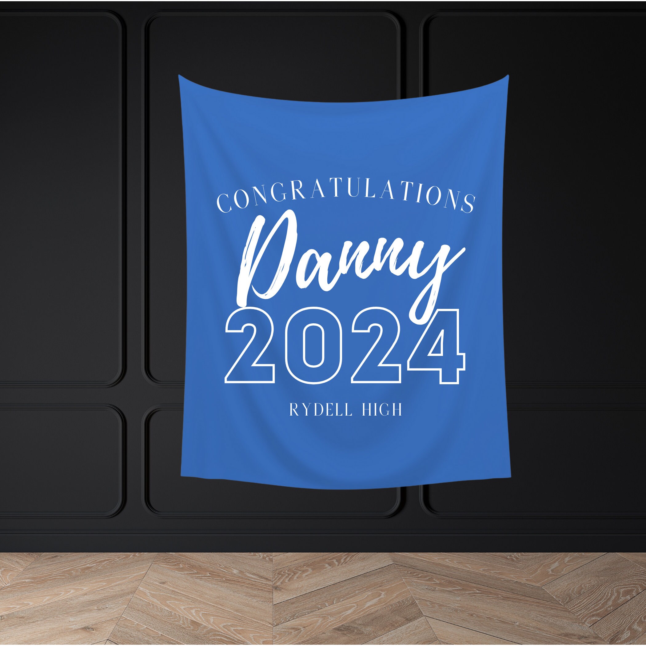 Graduation Party Back Drop, Class of 2024 Custom Grad Fabric Tapestry ...