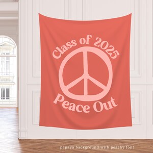 Retro Peace Out Graduation Banner: Custom Class of 2026 Party Backdrop ...