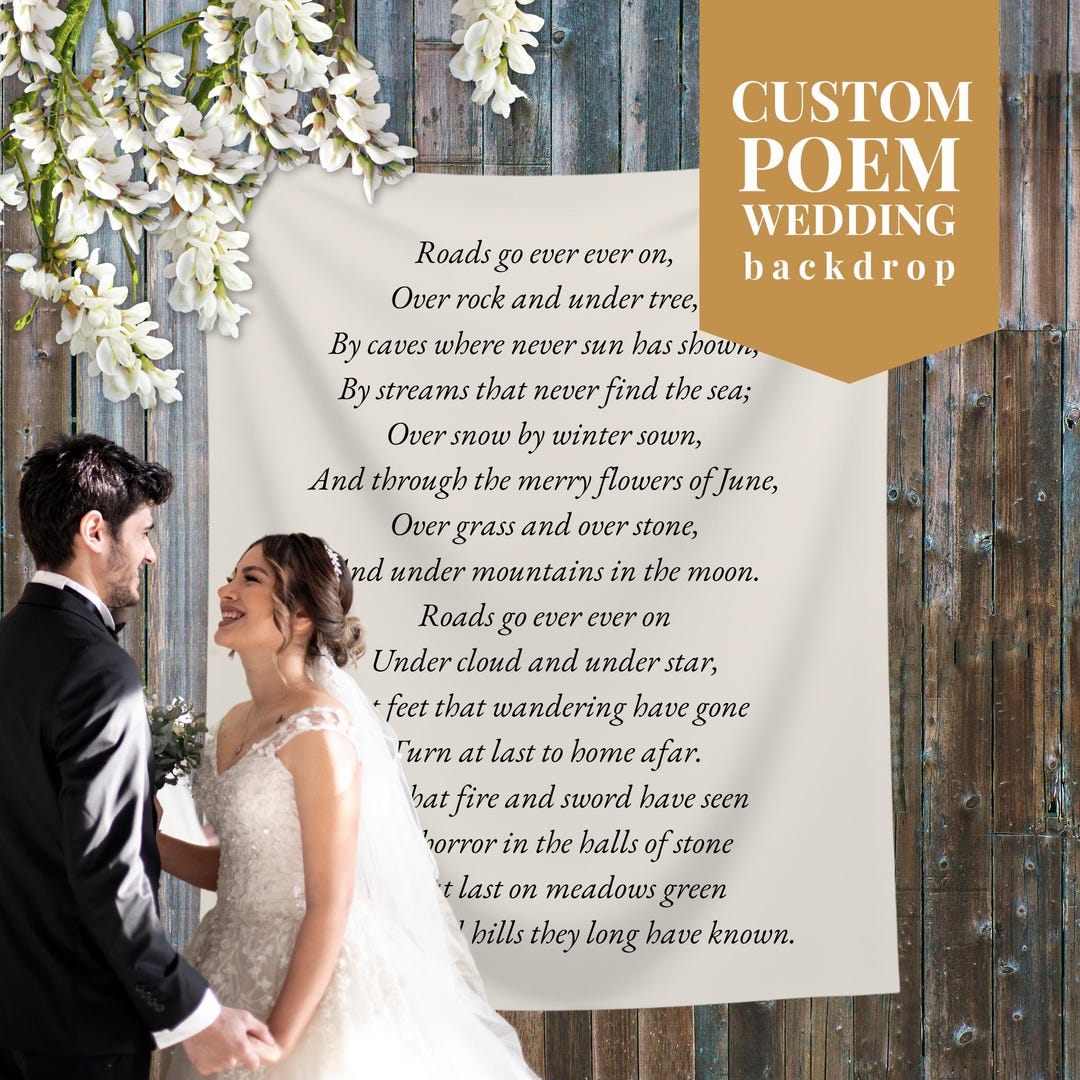 Custom Poetry Wedding Backdrop for Your Ceremony, Reception, Groom's ...