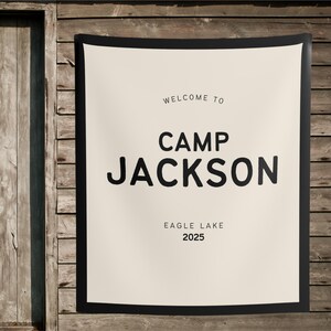 Custom Camping Birthday Banner: Minimalist Outdoorsy Party Decor - Etsy