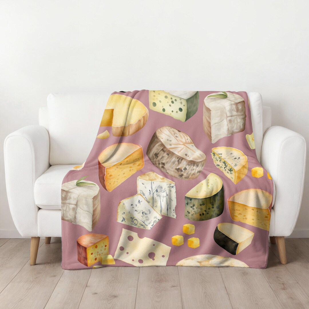 Cheese Lover Gift, Large Velveteen Blanket for Men or Women, Cheese ...