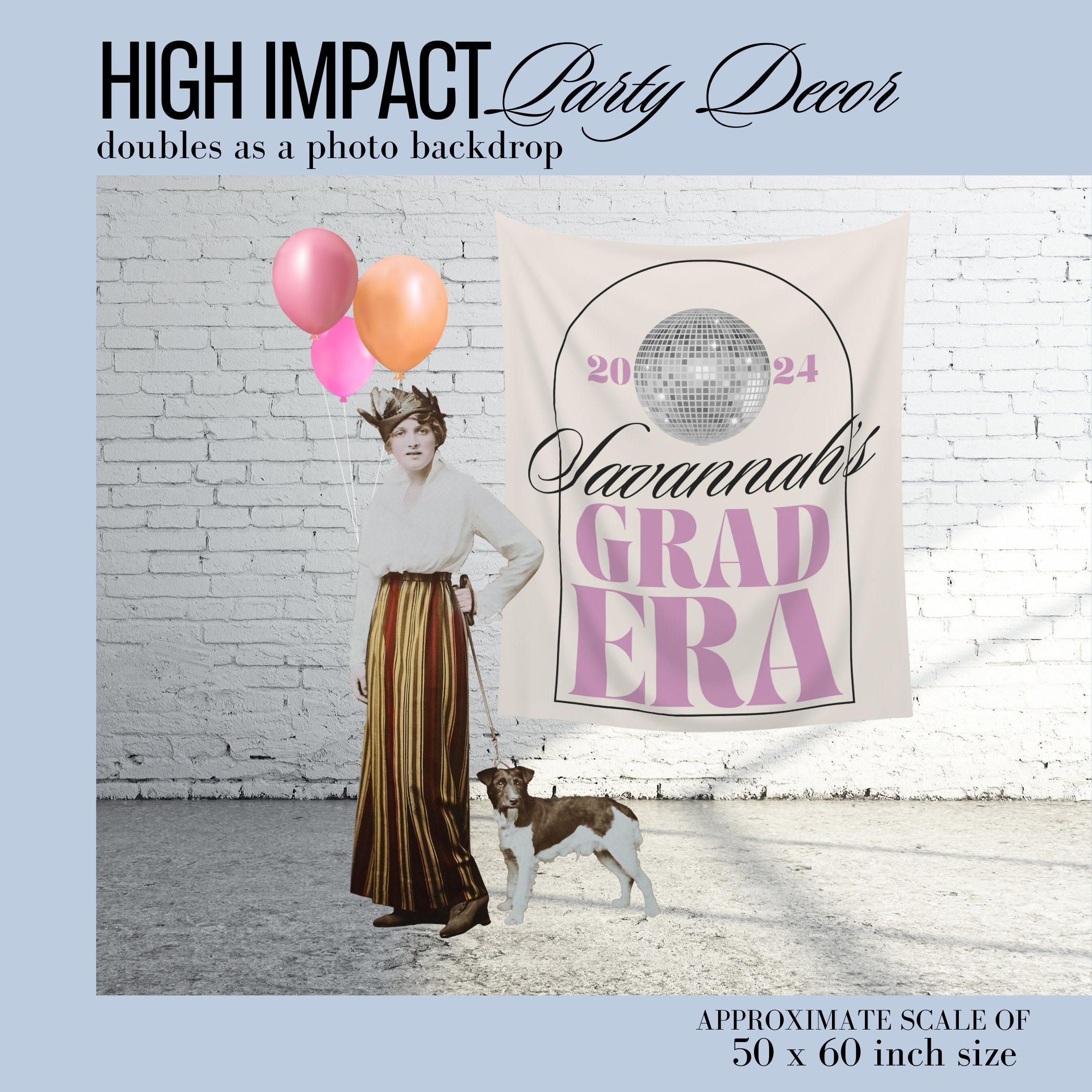 Swiftie Graduation Party Sign, Custom Name Mirrorball Grad Party Era ...