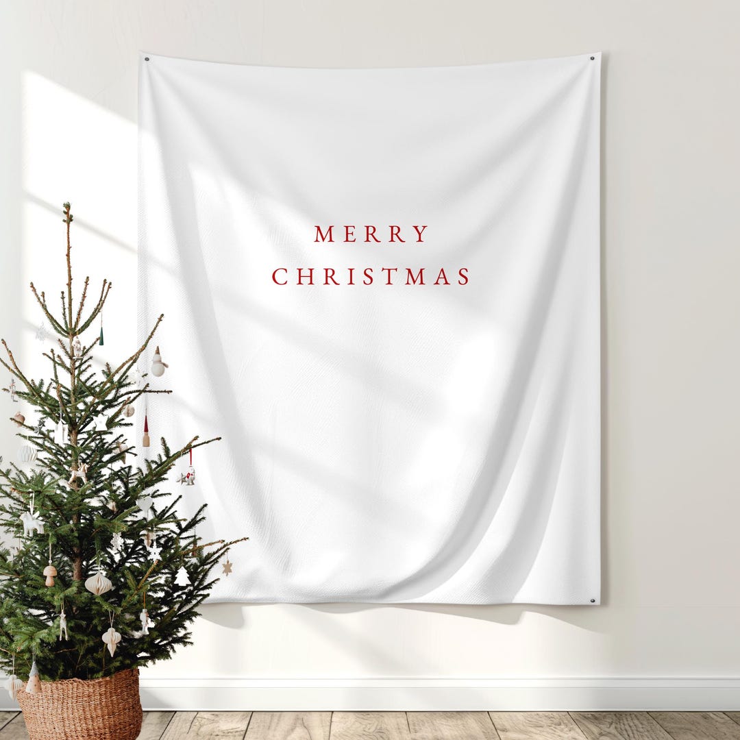 Custom Holiday Tapestry Sign: Personalized Printed Fabric Backdrop for ...
