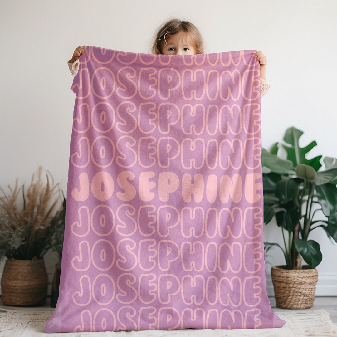 Preppy Bubble Letter Blanket, Custom Name Gift for Tween Girl ...