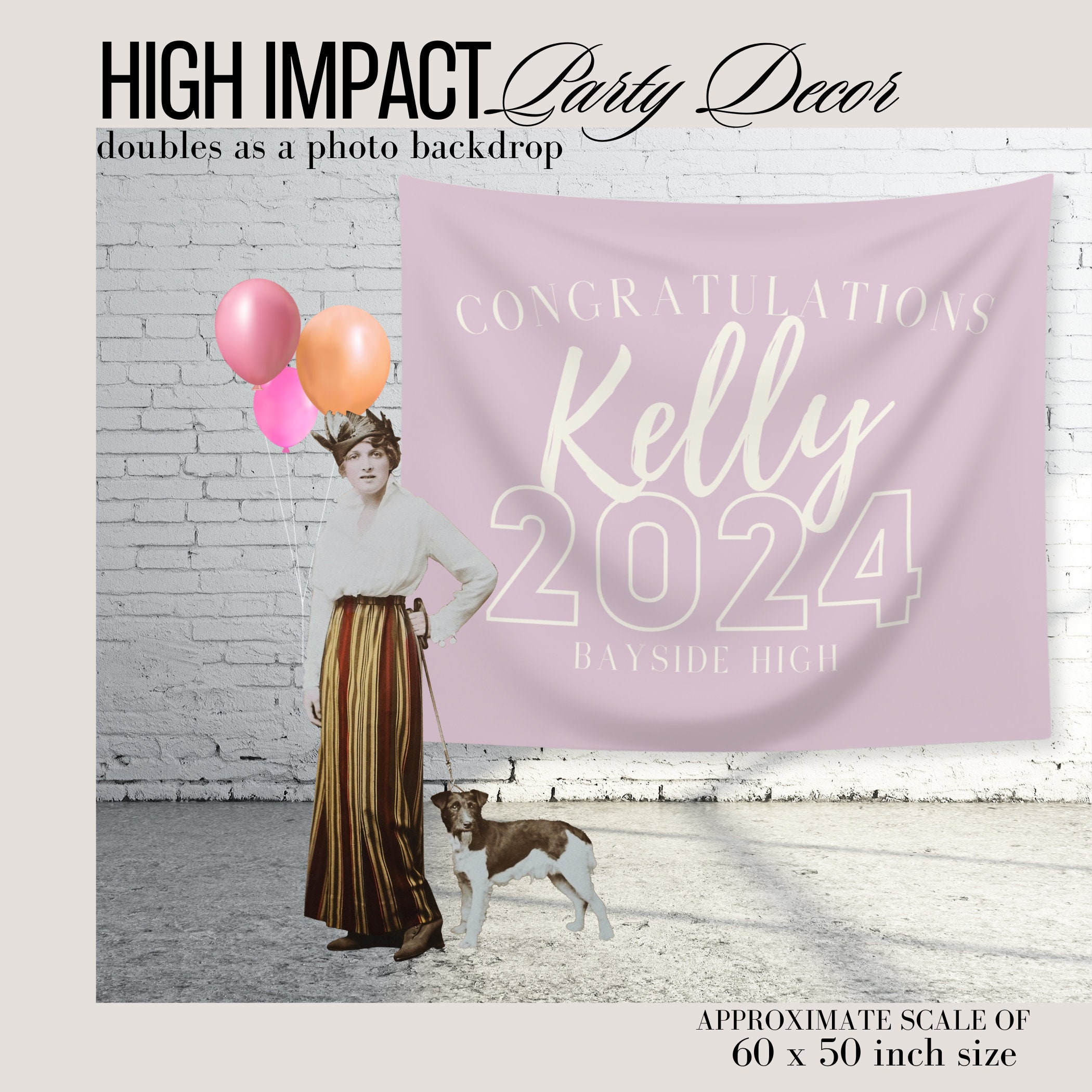 Custom Color Graduation Backdrop, Personalized Fabric High School Grad ...