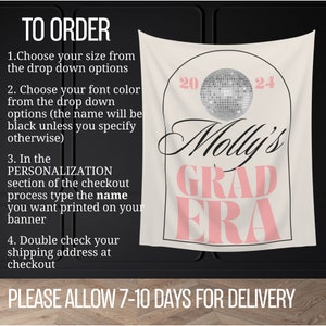 Swiftie Graduation Party Sign, Custom Name Mirrorball Grad Party Era ...