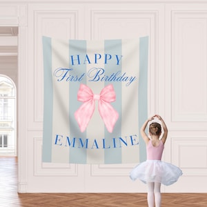 Pink Bow Party Banner, Girly Girl Coquette Decorations for Bachelorette ...