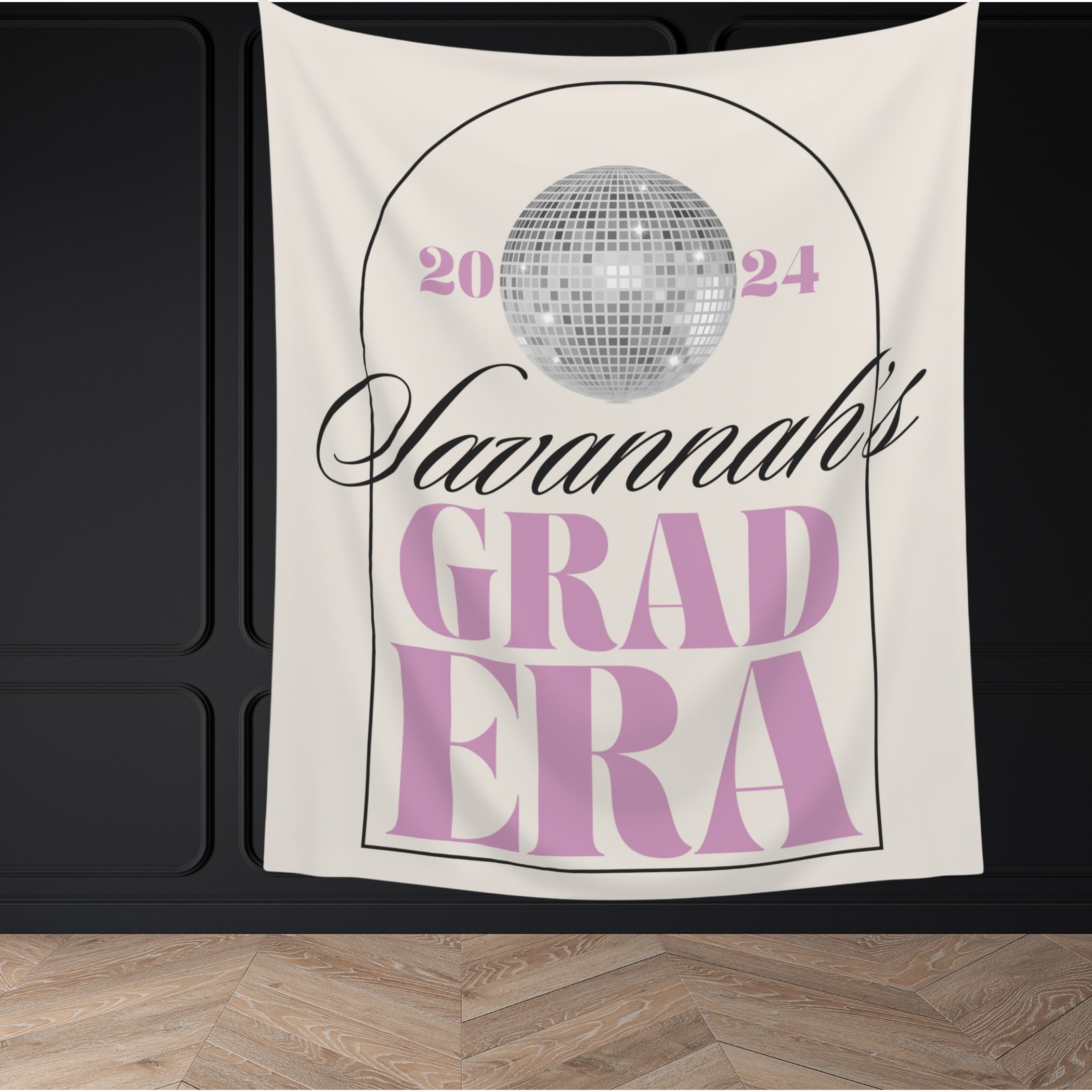 Swiftie Graduation Party Sign, Custom Name Mirrorball Grad Party Era ...