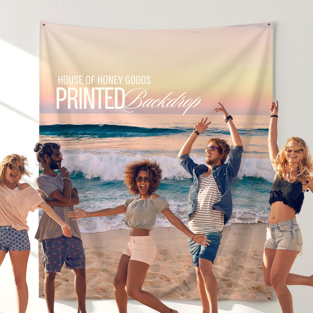 Beach Printed Backdrop, Pastel Surf Theme Party Photo Background ...