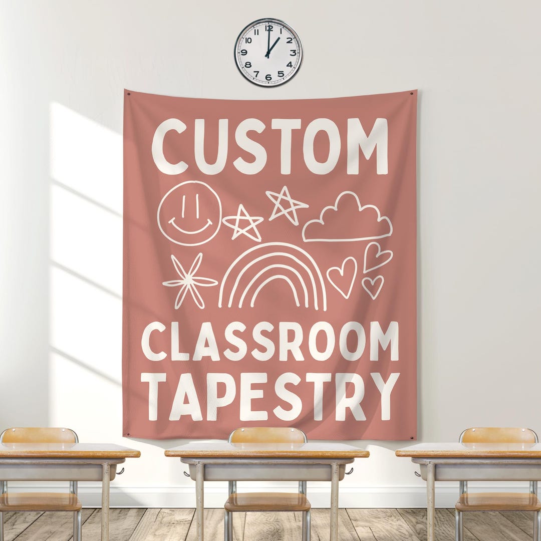 Custom Classroom Tapestry: Personalized Teacher Door Decor With Doodles ...