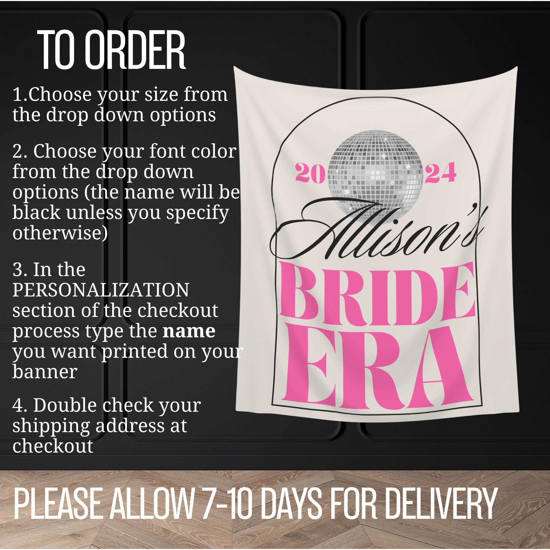 Bride Era Bachelorette Party Banner: Custom Disco Ball Bridal Shower ...