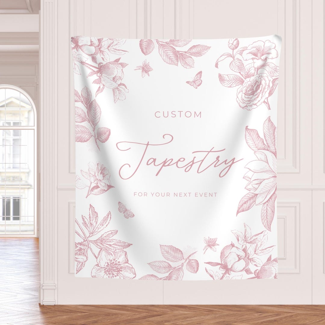 Custom Toile Tapestry Backdrop: Personalized Party Banner - Etsy