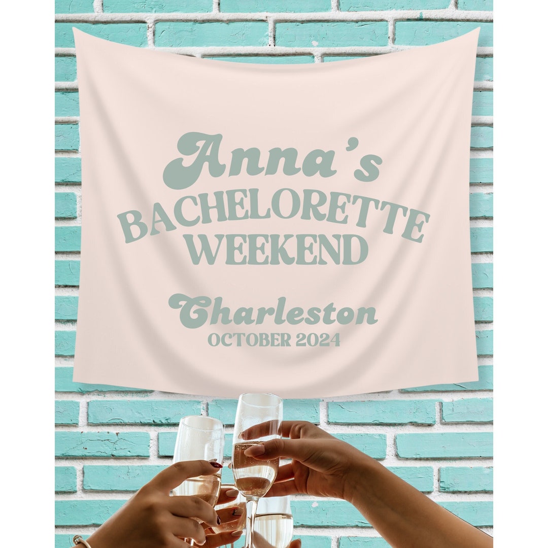Bachelorette Party Banner, Retro Bachelorette Weekend Welcome Sign ...