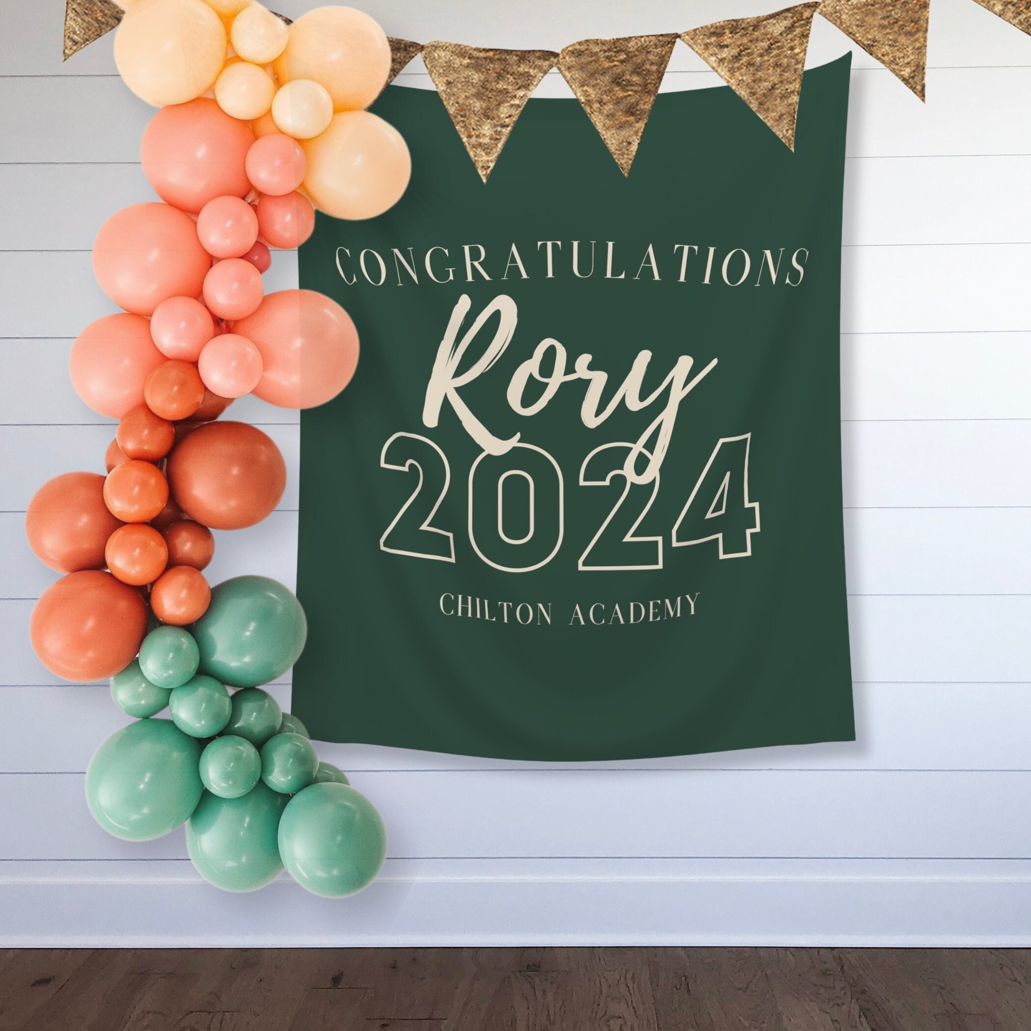 Custom Color Graduation Backdrop, Personalized Fabric High School Grad ...