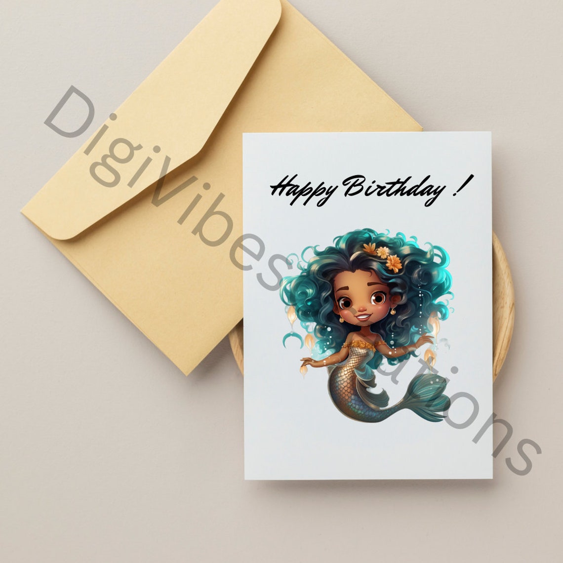 Mermaid Clipart Cute African American Mermaid PNG Fantasy Printable ...