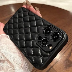 Quilted Detail Black Phone Case - Etsy