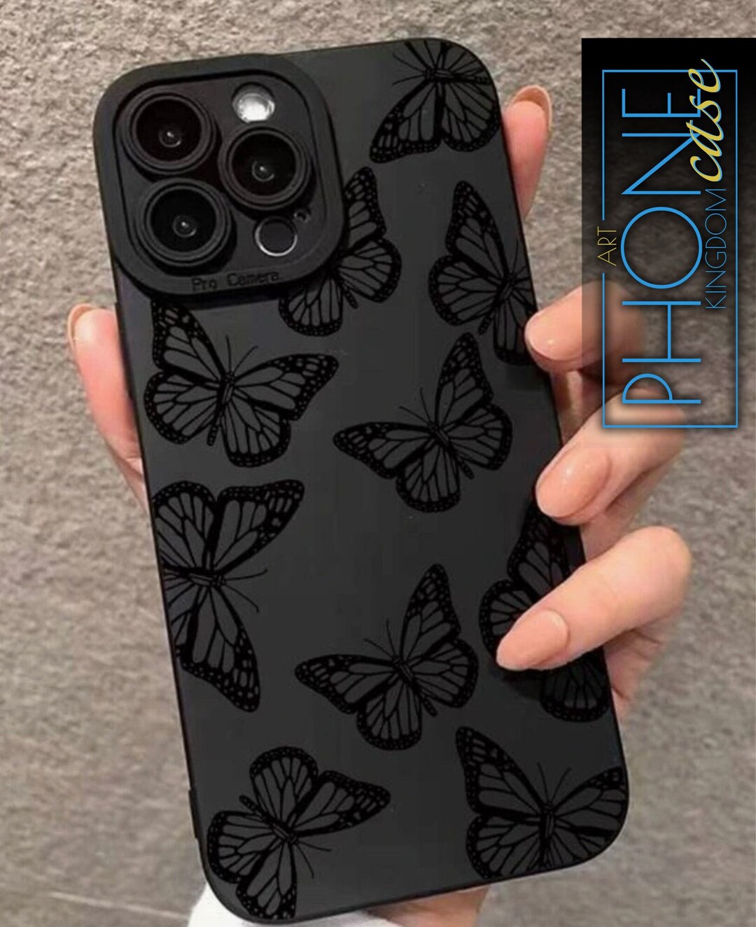 Butterfly Pattern Black Phone Case - Etsy