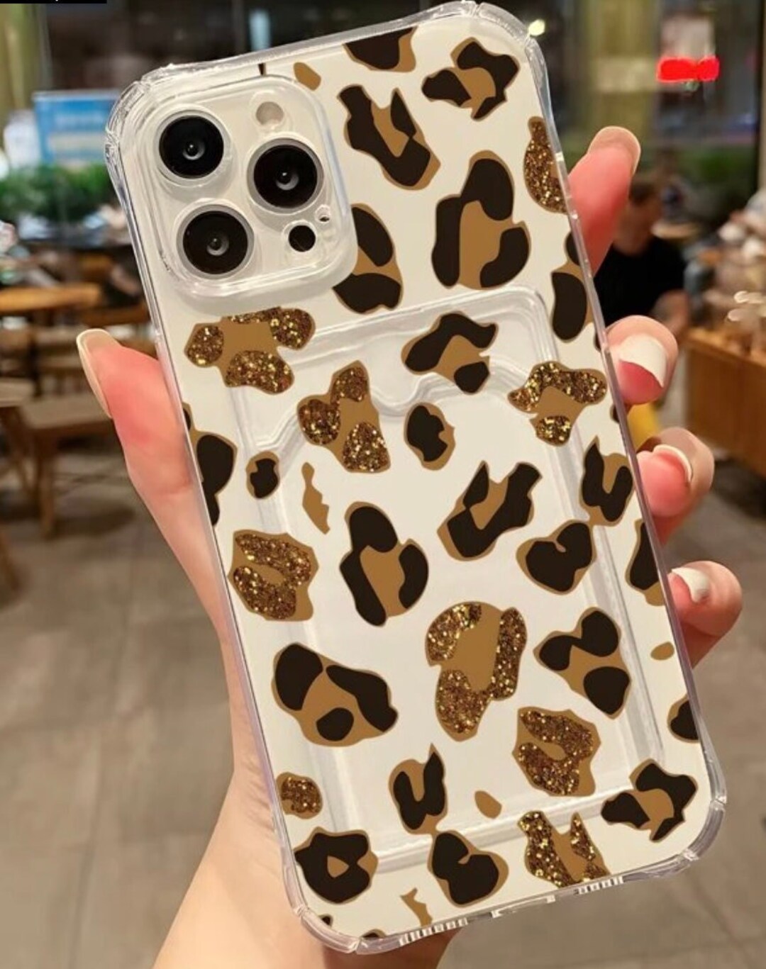 Leopard Print Colorful Painting Phone Case With Card Slot Compatible ...
