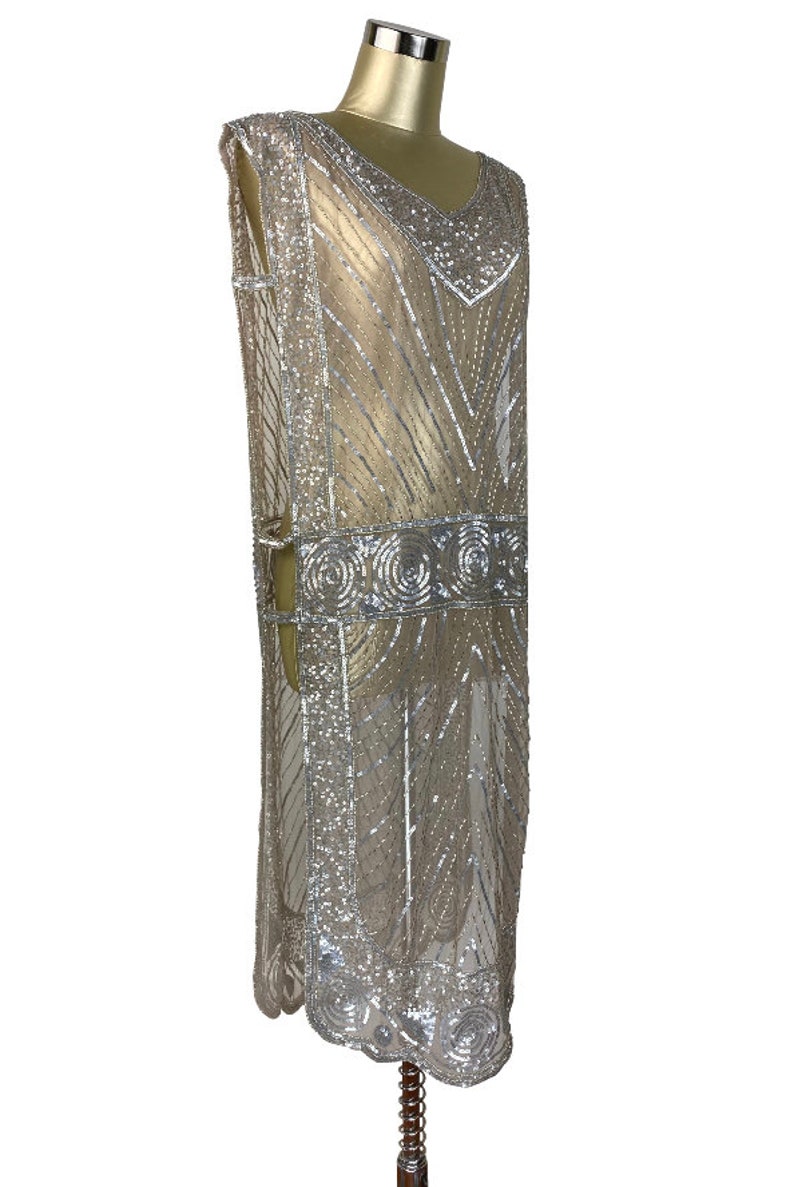 1920's Beaded Vintage Deco Tabard Panel Gown the Modernist - Etsy