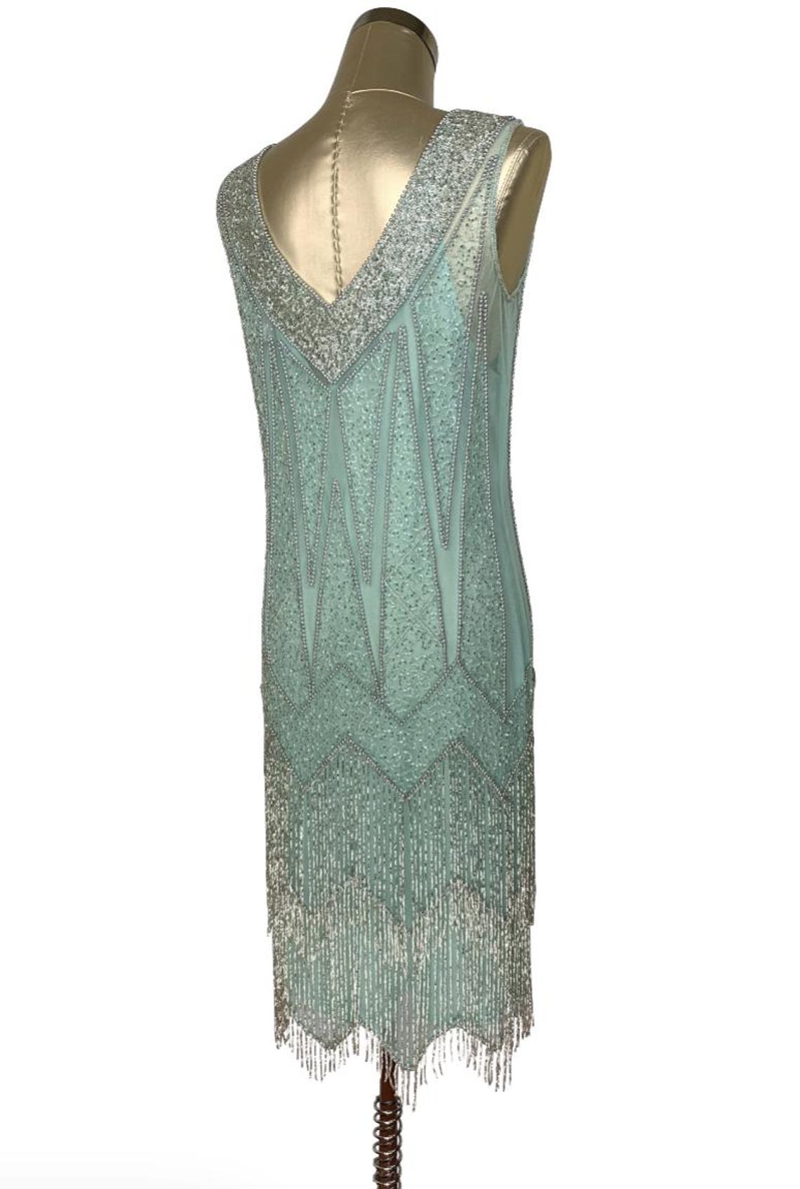 1920's Flapper Fringe Gatsby Party Dress - the Zenith - Silver on ...