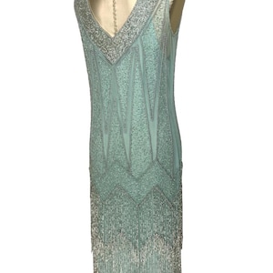 1920's Flapper Fringe Gatsby Party Dress - the Zenith - Silver on ...