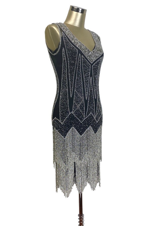 1920's Flapper Fringe Gatsby Party Dress the Zenith Silver Collection ...