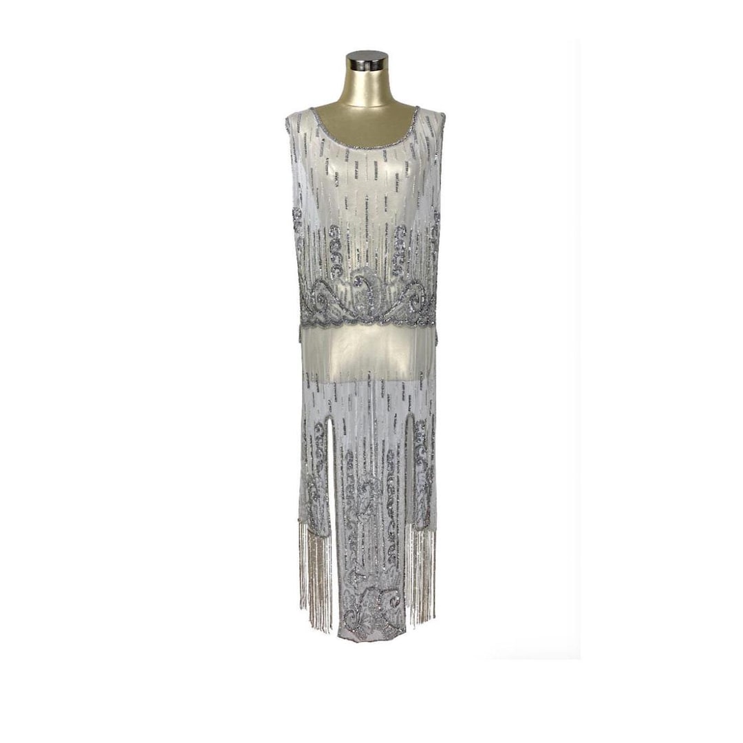 1920's Beaded Vintage Deco Tabard Fringe Panel Gown - the Epiphany ...