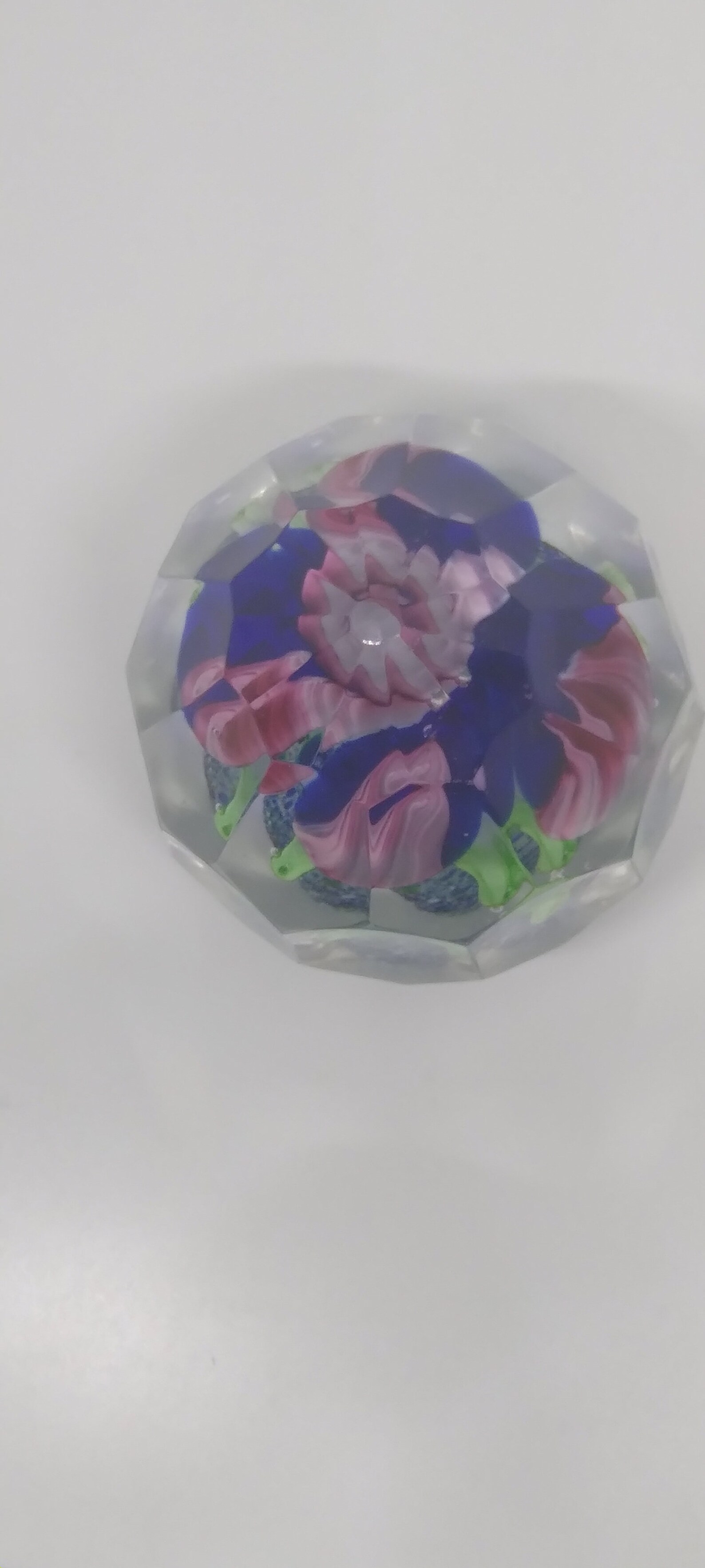 Vintage Retro Massive Heavy Glass Paperweight, Glass With 3D Flowers ...