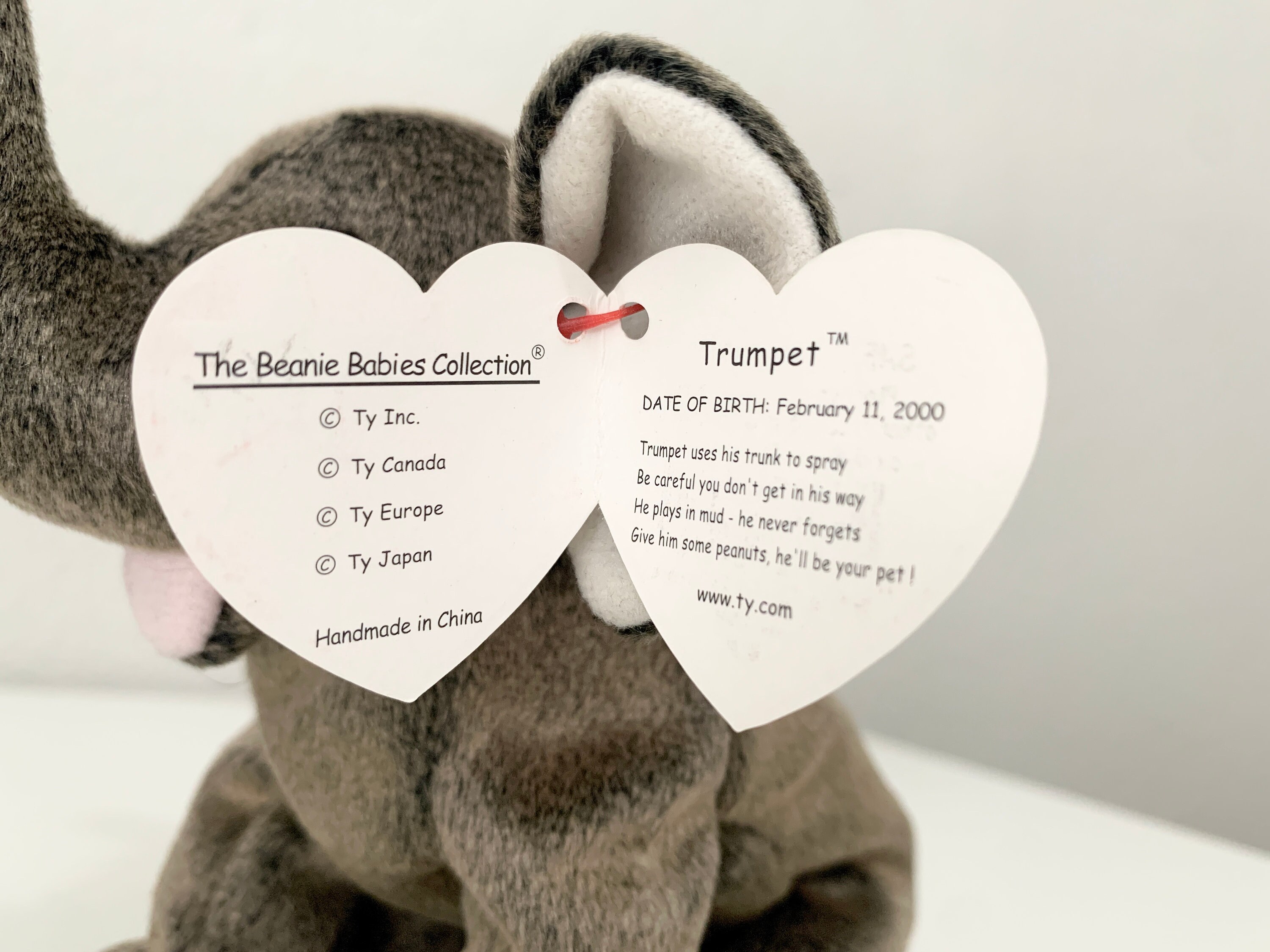 2000 Trumpet the Elephant TY Beanie Baby, Collectible Gray Elephant ...