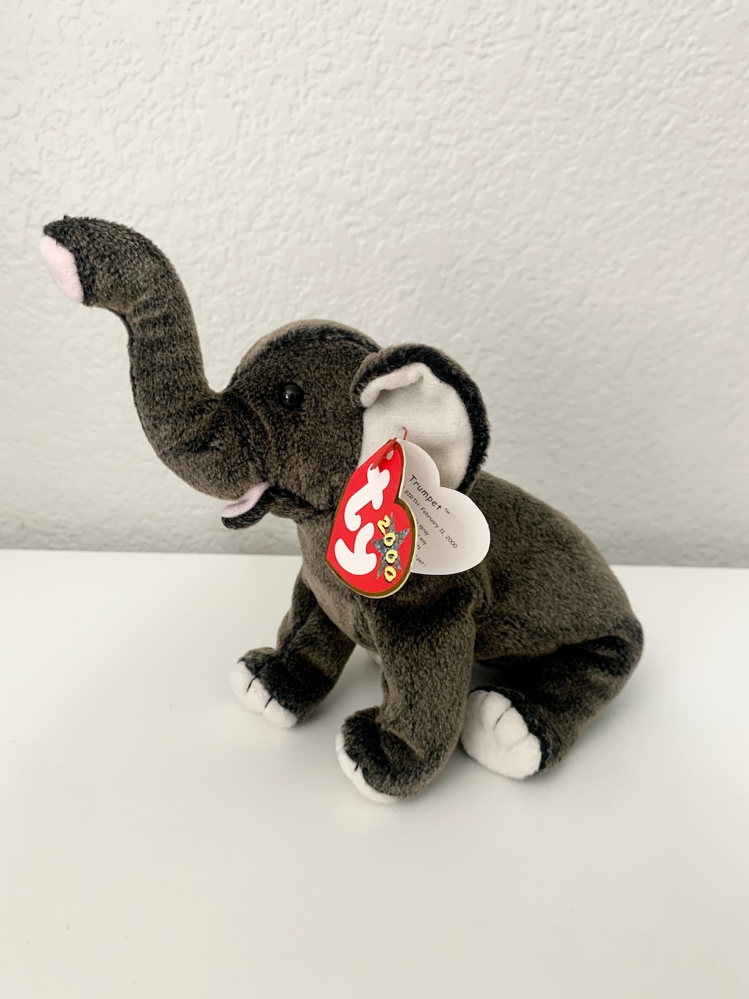 2000 Trumpet the Elephant TY Beanie Baby, Collectible Gray Elephant ...