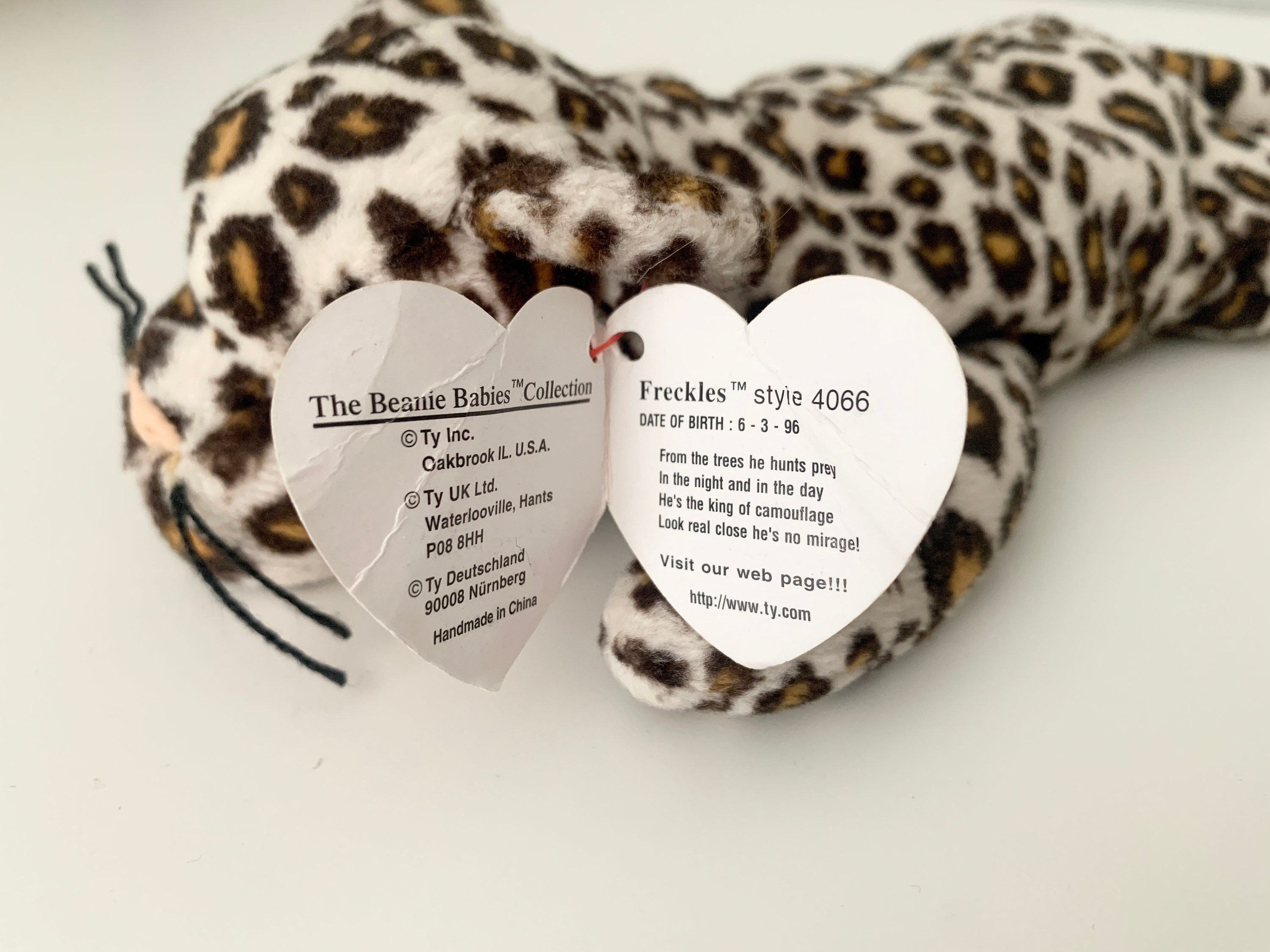 Extra Rare 1996 Freckles the Leopard TY Beanie Baby With 3rd and 4th ...