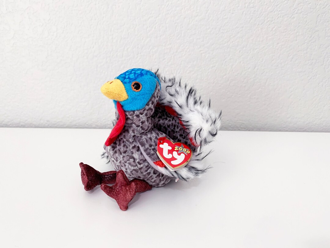 2000 Lurkey the Turkey TY Beanie Baby, Collectible Gray Thanksgiving ...