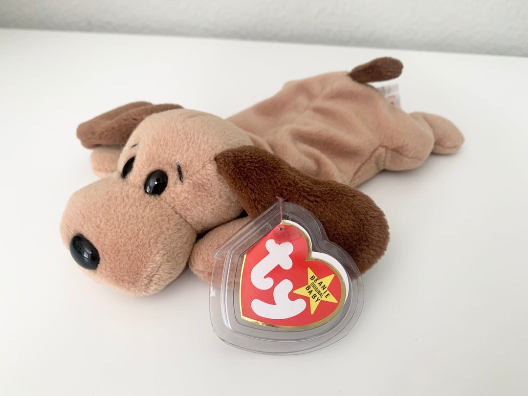Extra Rare 1993 Bones the Dog TY Beanie Baby With 3rd Gen Star and ...