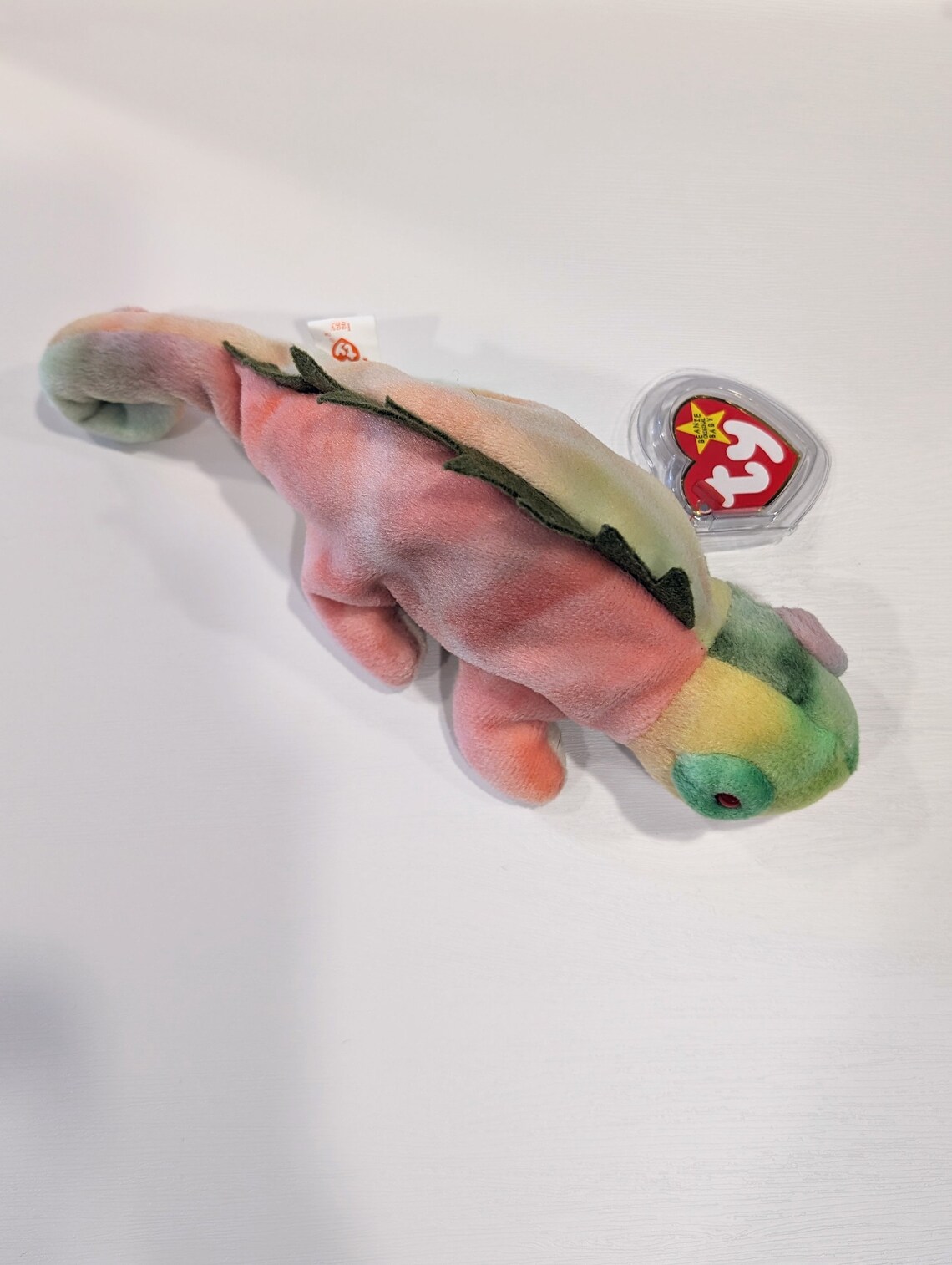 1997 Iggy the Iguana TY Beanie Baby Tie-dyed No Tongue, Collectible ...