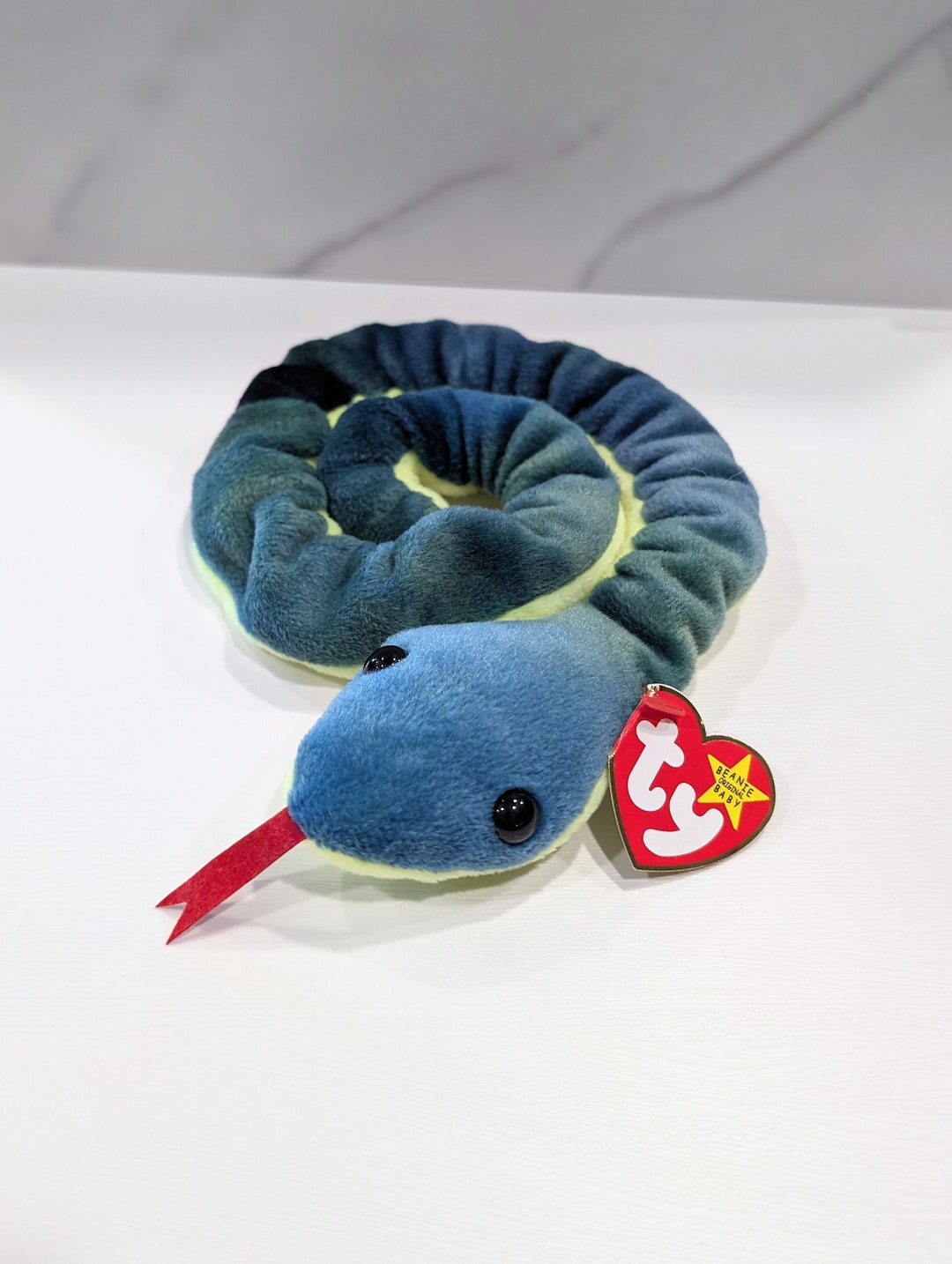 1997 Hissy the Snake TY Beanie Baby, Collectible Blue Snake Plush - Etsy