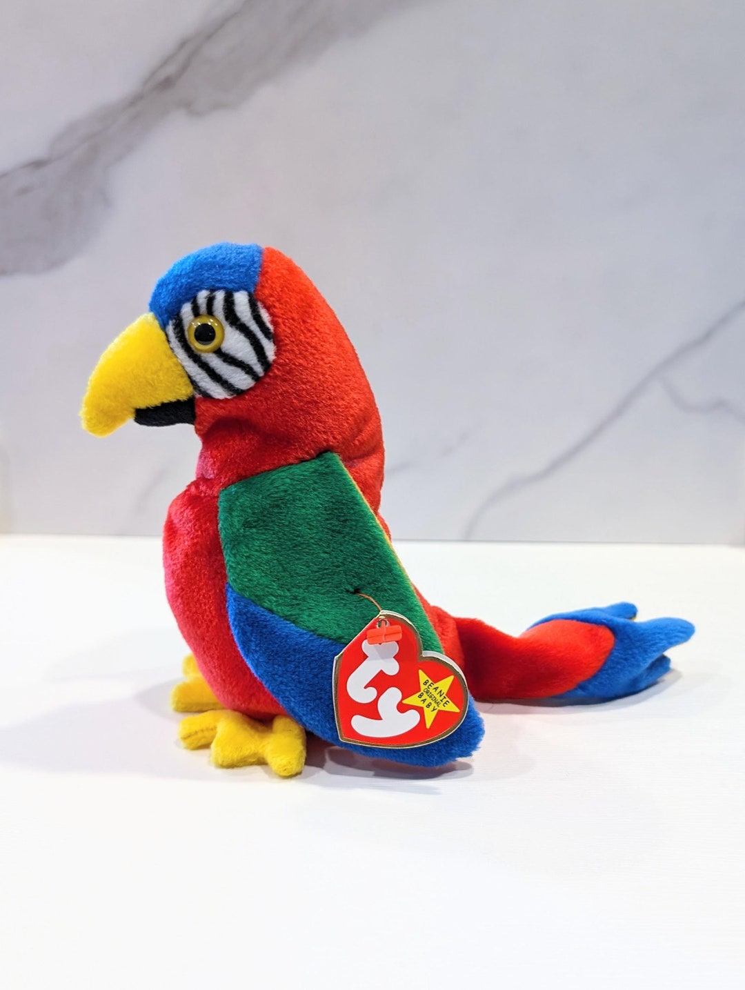 1998 Jabber the Parrot TY Beanie Baby, Collectible Red Parrot Plush - Etsy