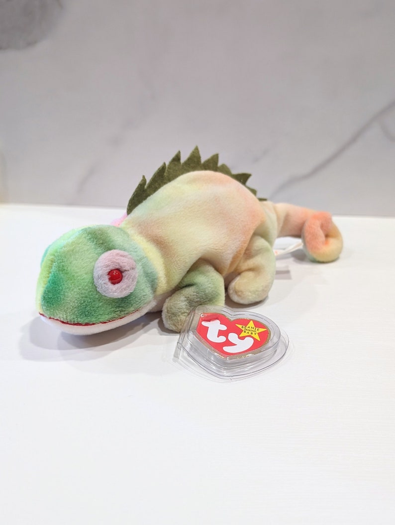 1997 Iggy the Iguana TY Beanie Baby Tie-dyed No Tongue Vintage 90s ...