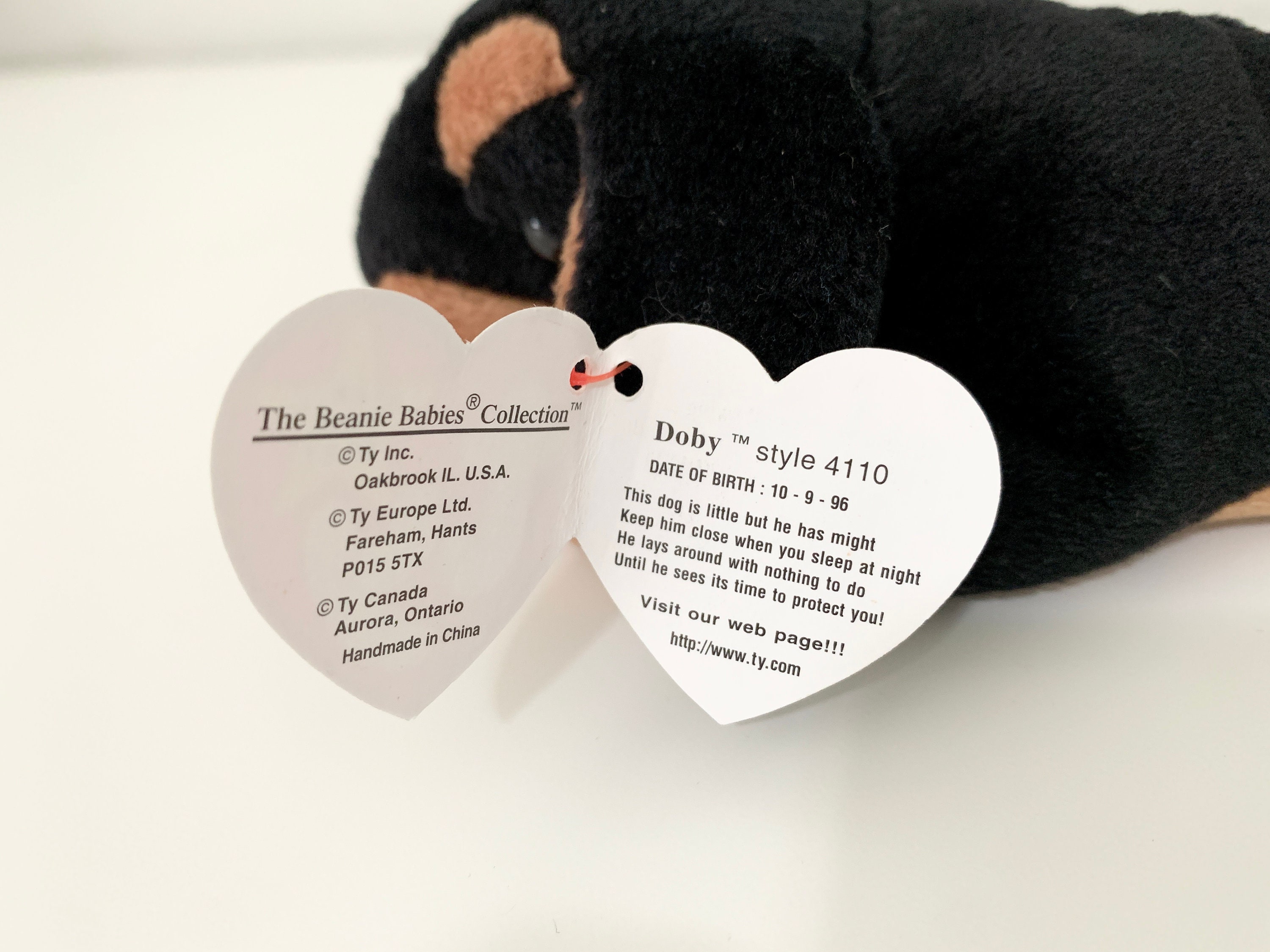 1996 Doby the Doberman TY Beanie Baby With 4th and 5th Gen Tags Vintage ...