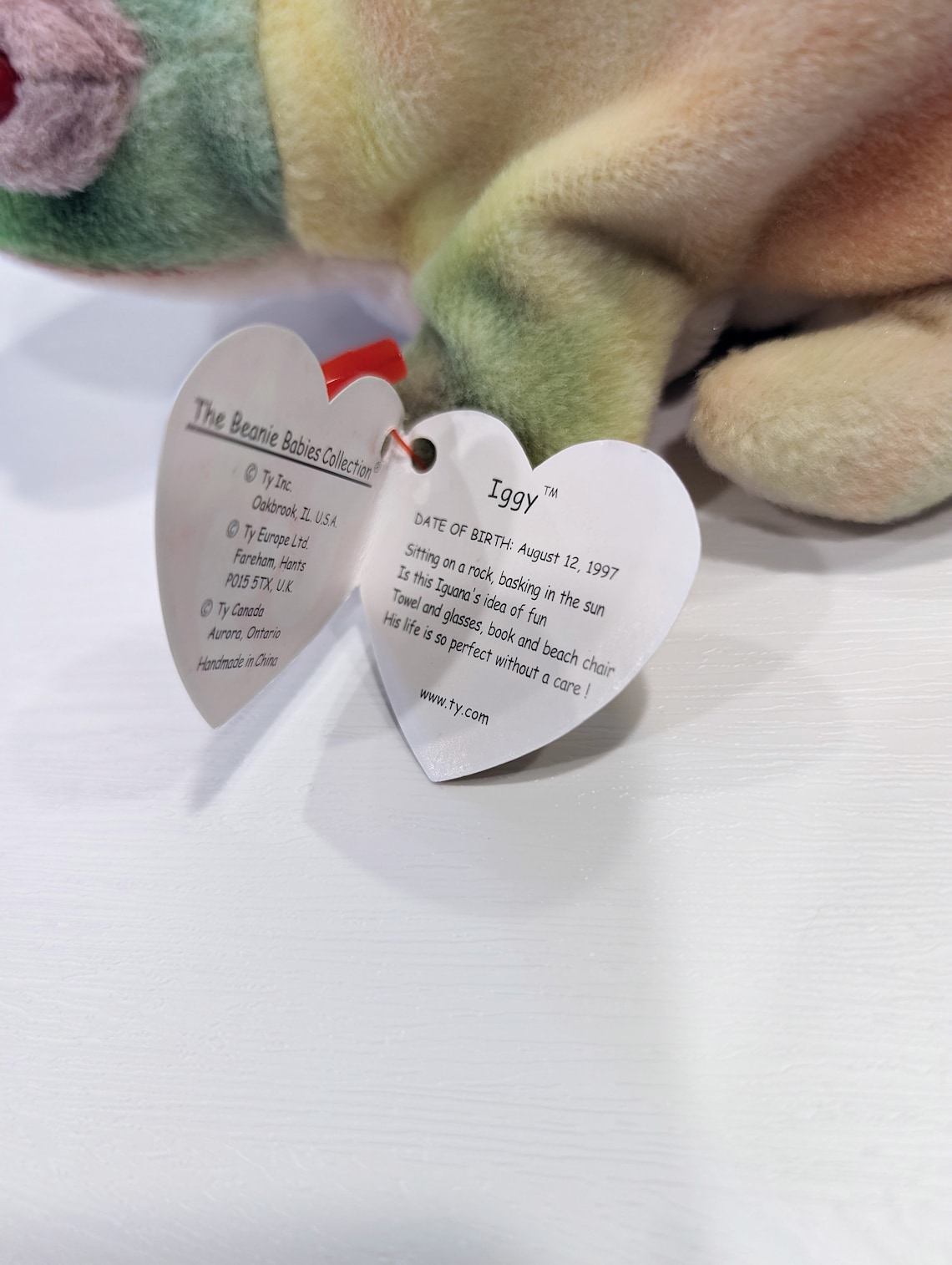 1997 Iggy the Iguana TY Beanie Baby Tie-dyed No Tongue, Collectible ...