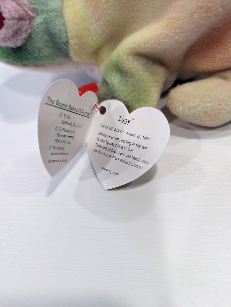 1997 Iggy the Iguana TY Beanie Baby Tie-dyed No Tongue, Collectible ...
