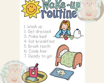 Printable Morning Routine Checklist and Backpack Packing List - Etsy