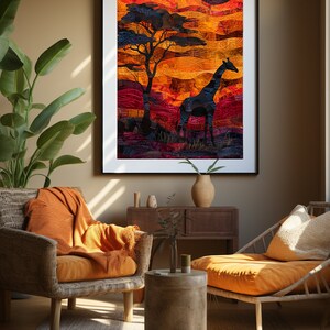 African Giraffe Print, Large Wall Art, Giraffe Wall Art, Giraffe Print ...